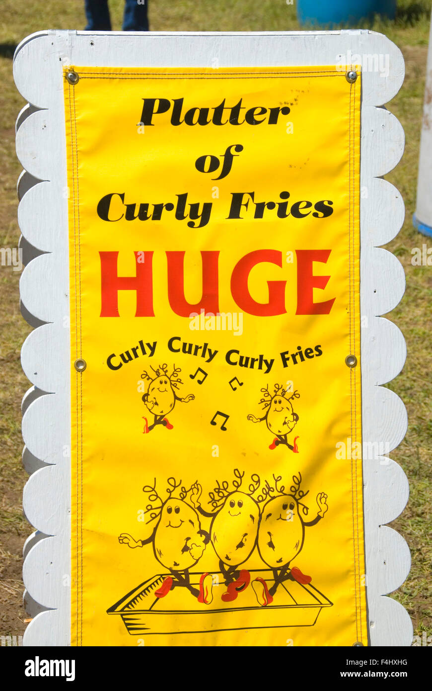 Curly fries sign, Ketch-um Kalf Rodeo, Glenwood, Washington Stock Photo ...