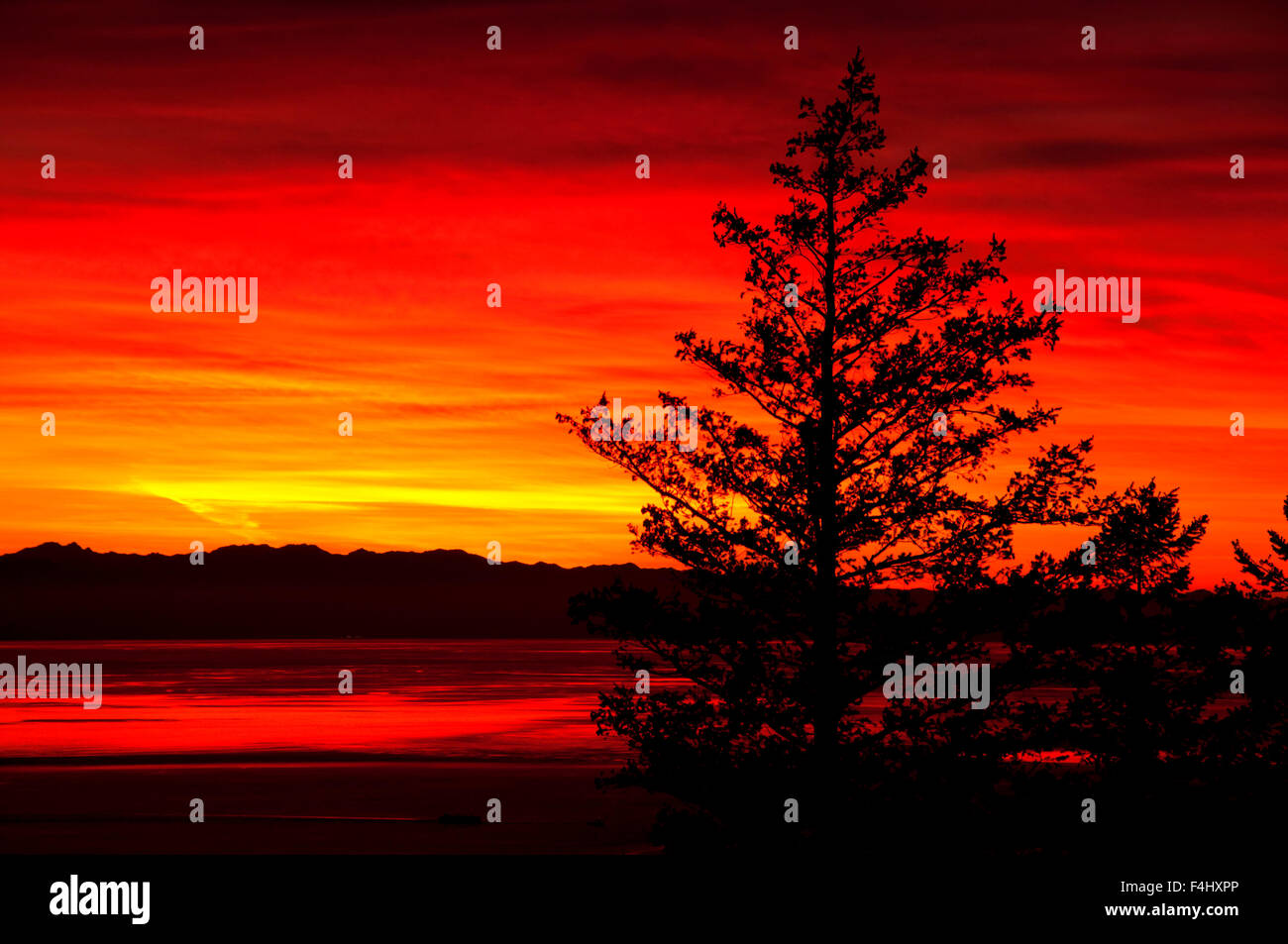 Sunset from Mt Erie, Mt Erie Park, Anacortes, Washington Stock Photo ...