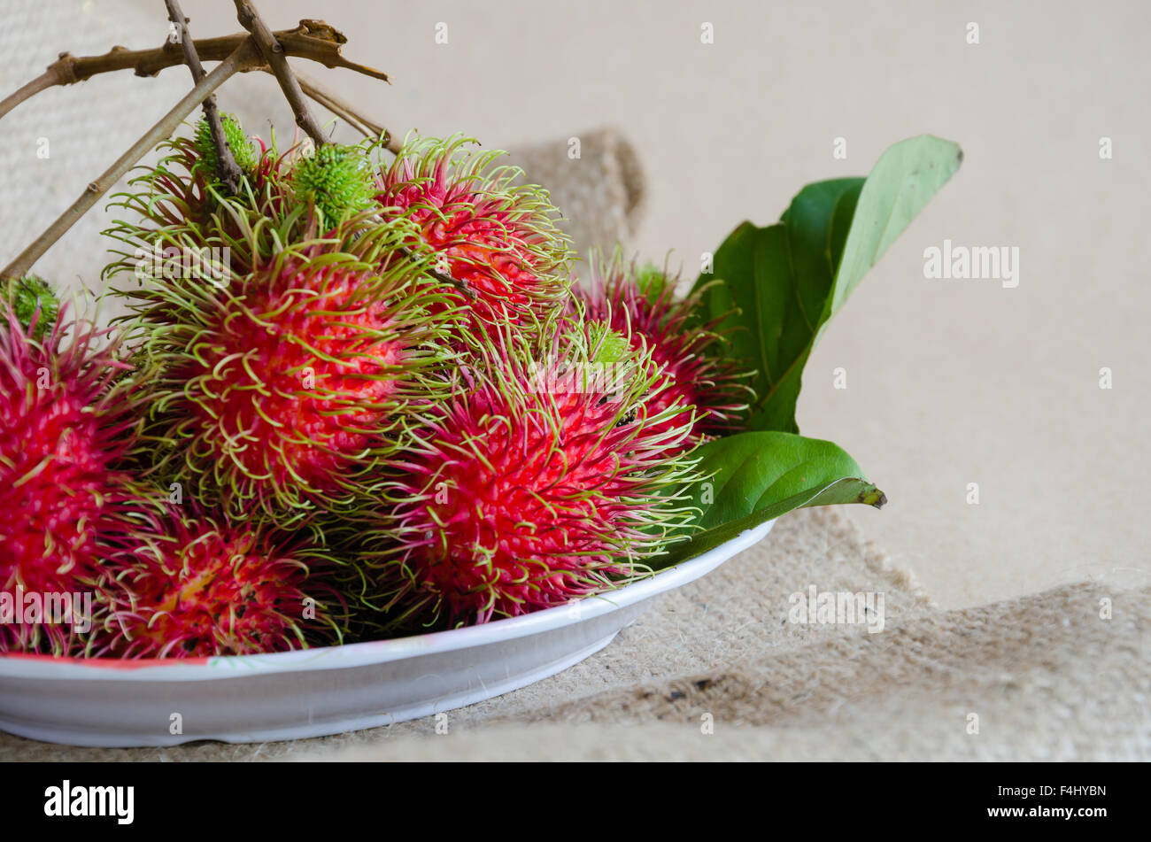 Fresh Rambutan A Tropical Fruit Stock Photo - Alamy
