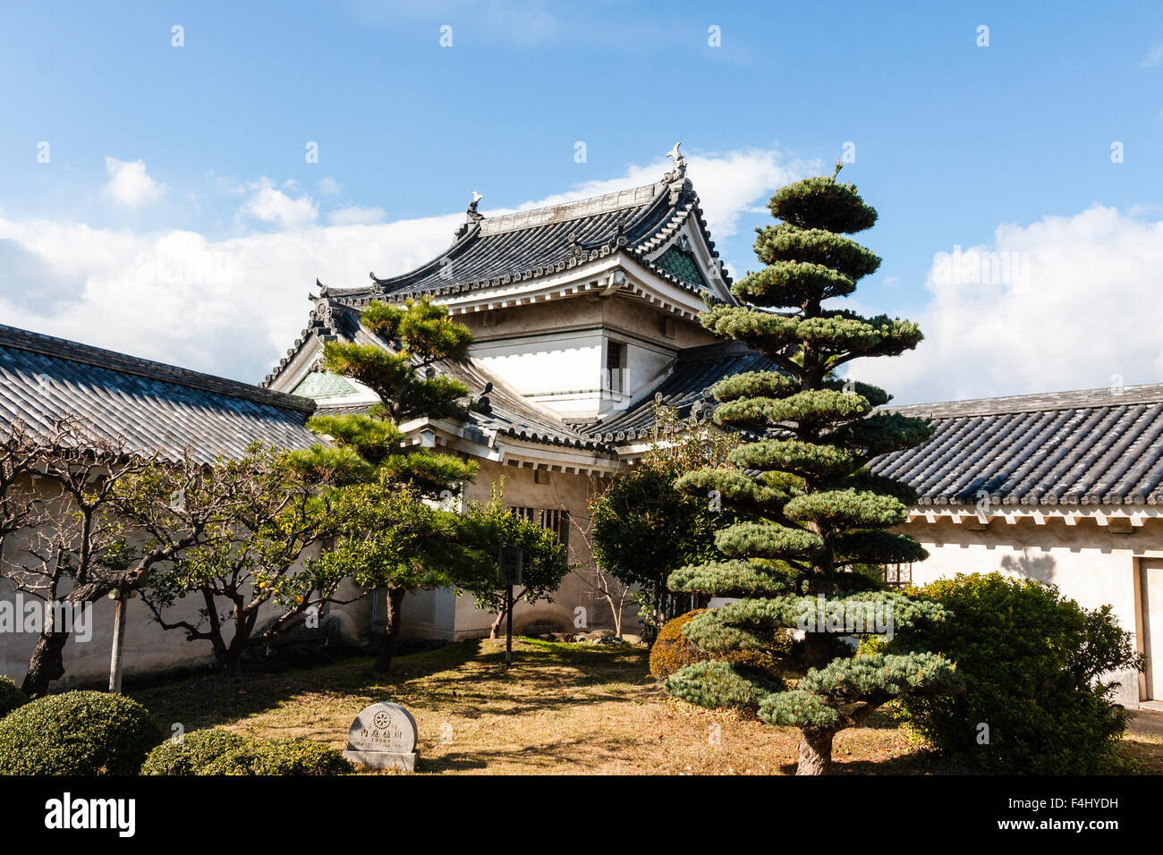 Japan, Wakayama castle. The inner compound, called the Honmaru with the ...