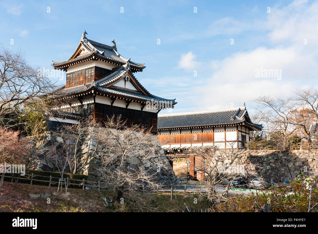Japan, Yamato-Koriyama castle. Otemon gatehouse, yaguramon, gate with ...