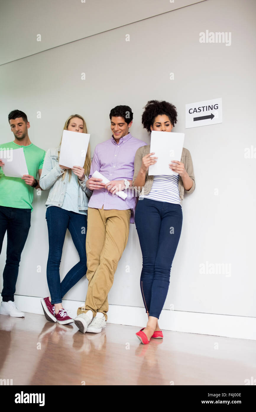 Students at a casting call for a play Stock Photo - Alamy