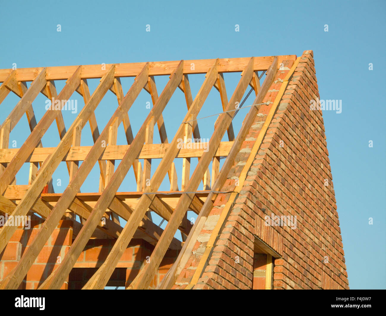 Roof construction showing wooden structure Stock Photo - Alamy