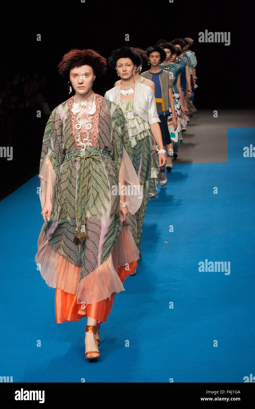 Models on the runway for the Zin Kato 2016 spring summer collection ...