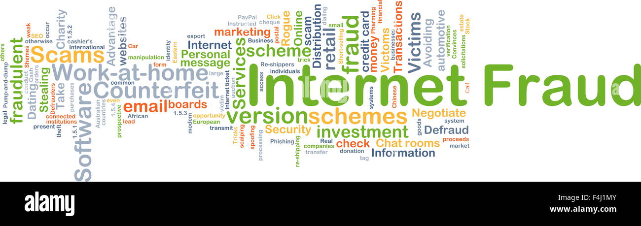 Background concept wordcloud illustration of internet fraud Stock Photo ...