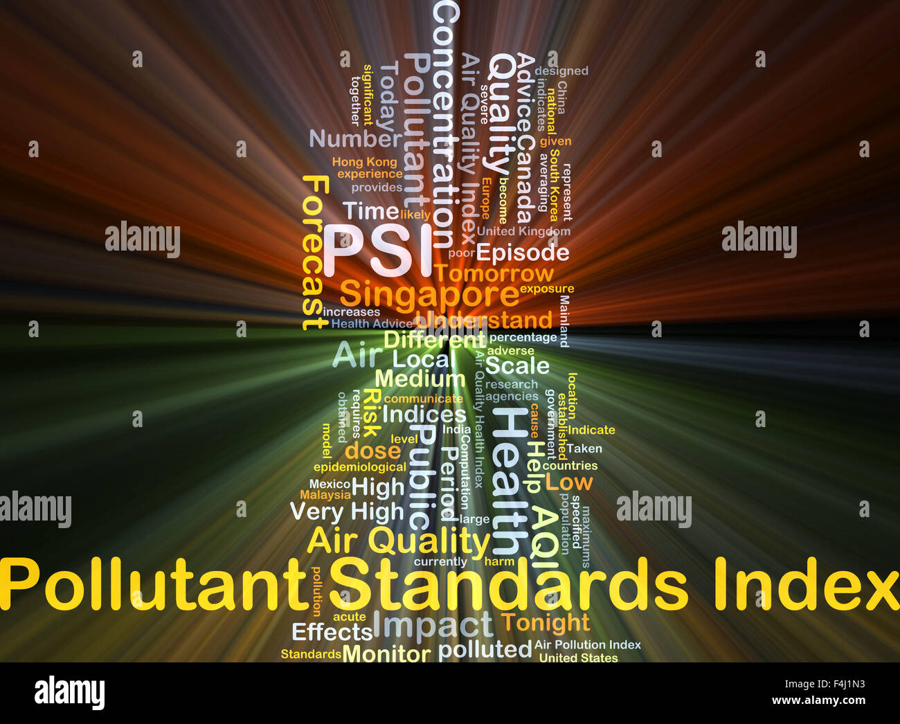 Background concept wordcloud illustration of pollutant standards index ...