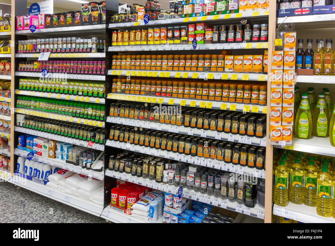 Supermarket in Cleveland North Yorkshire England UK display of cooking ...