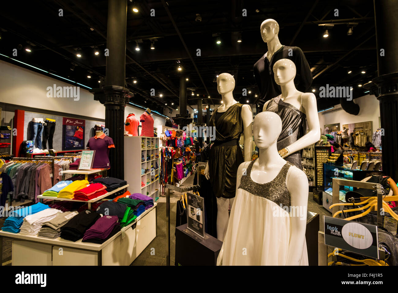 A modern and expensive cloth shop inside a new shopping mall, a favored ...