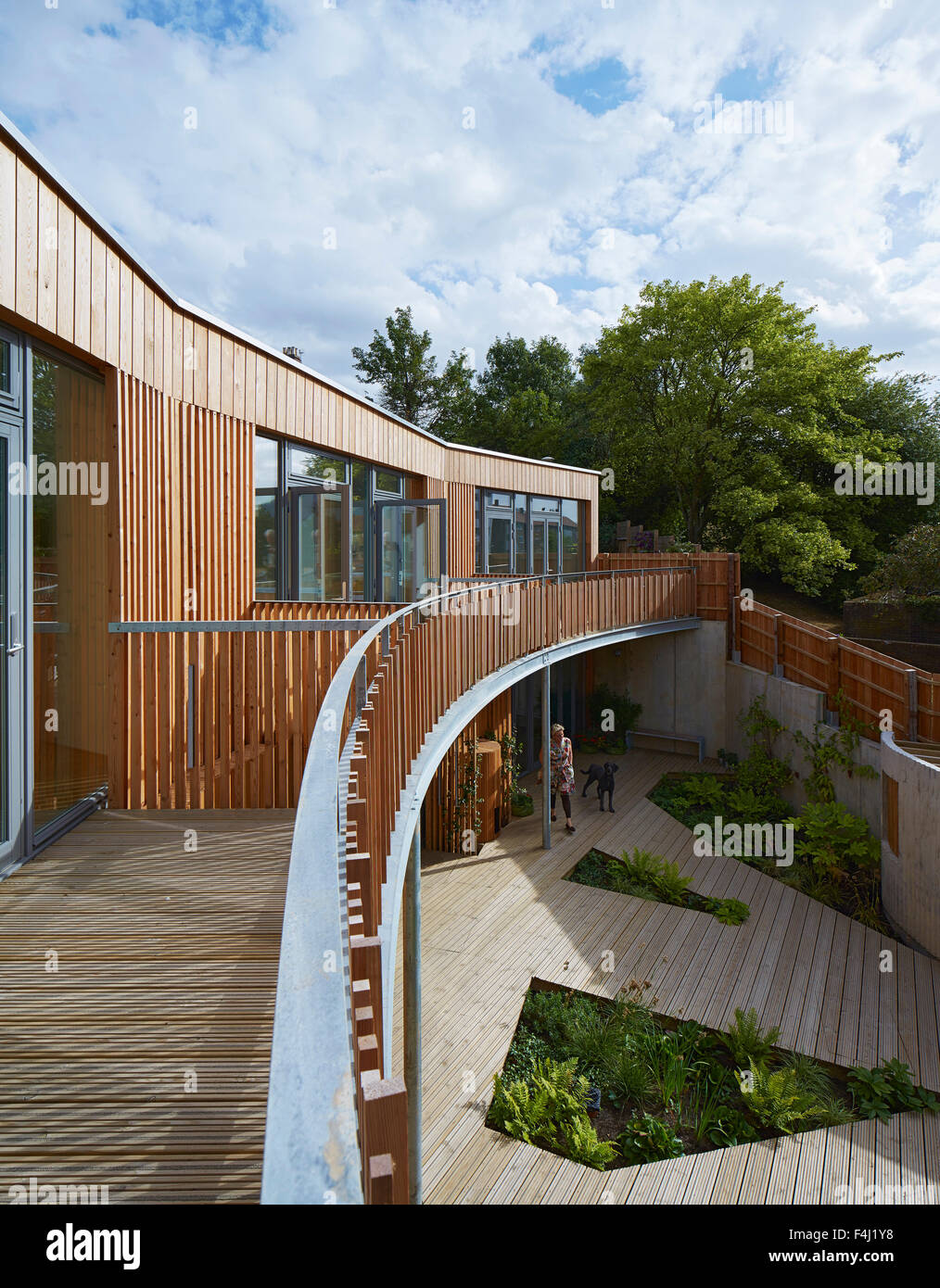 Garden view from first floor balcony. Eco Vale, London, United Kingdom ...