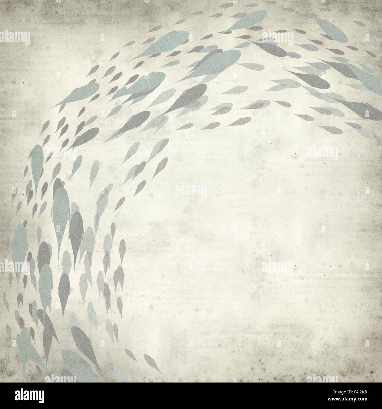 textured old paper background with swimming fish illustration Stock ...