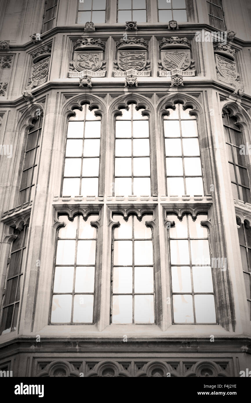 in london old historical parliament glass window structure and terrace ...