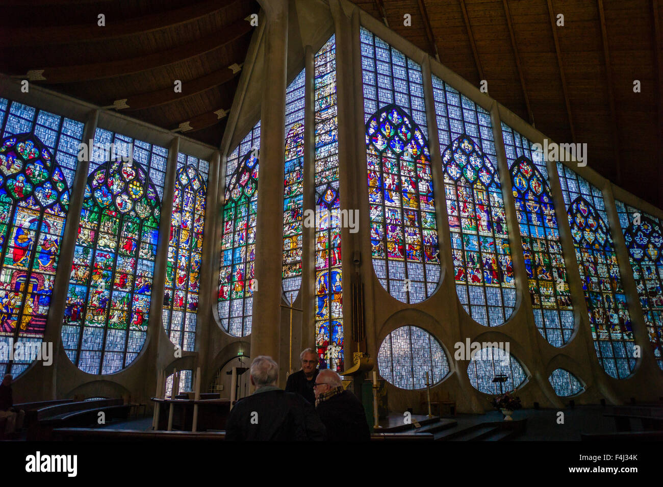 Stained glass windows dating from 1520 - 1530 which are incorporated ...