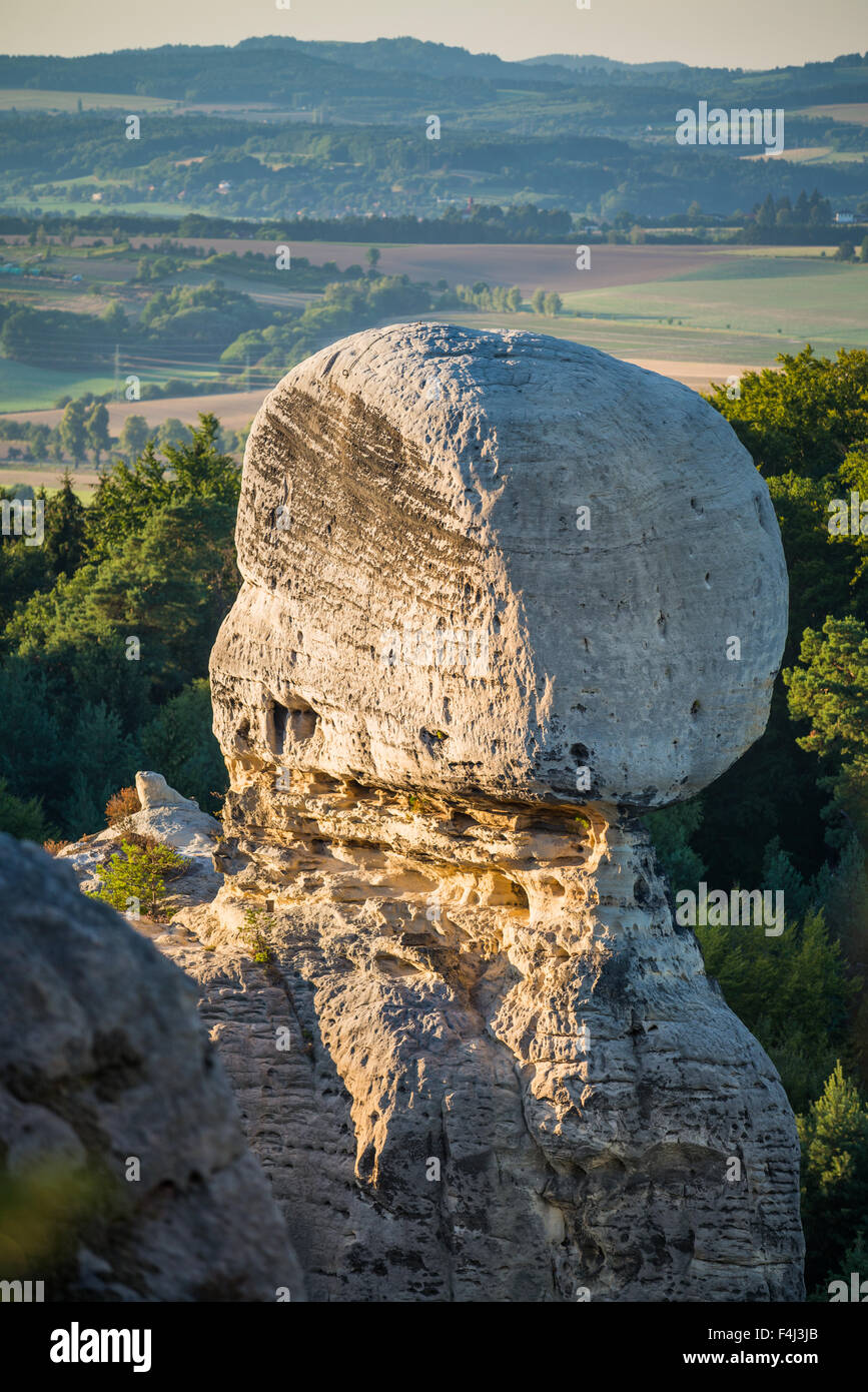 panoramic view of sandstone rocks in Cesky raj, czech paradise ...