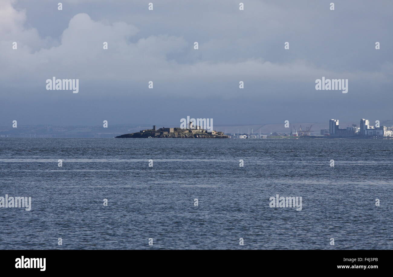 Isle of Inchmickery in Firth of Forth Scotland October 2015 Stock Photo ...