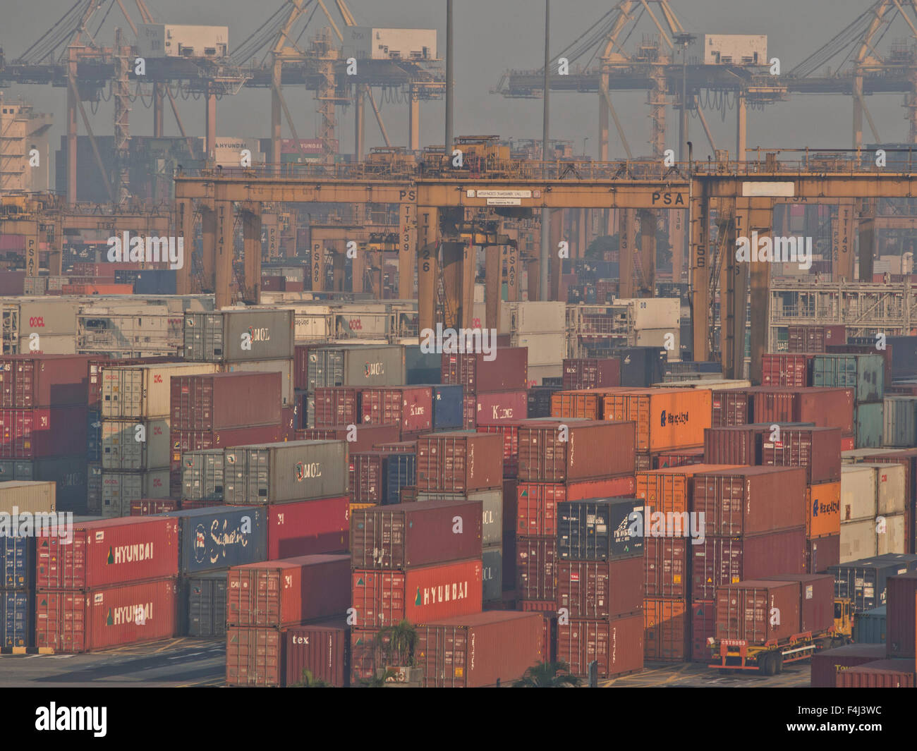 Port of Singapore container cargo terminal, run by PSA, one of the ...