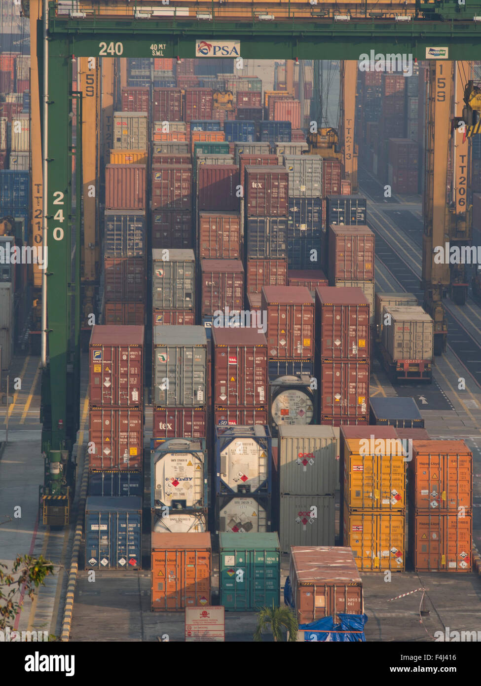 Port of Singapore container cargo terminal, run by PSA, one of the ...