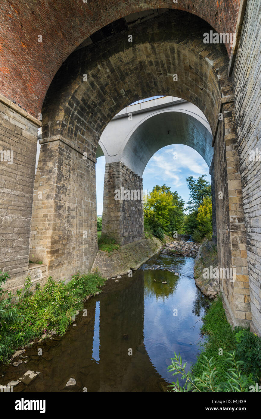 Railroad Viaduct, Hranice na Morave, Bohemia, Czech Republic, EU ...