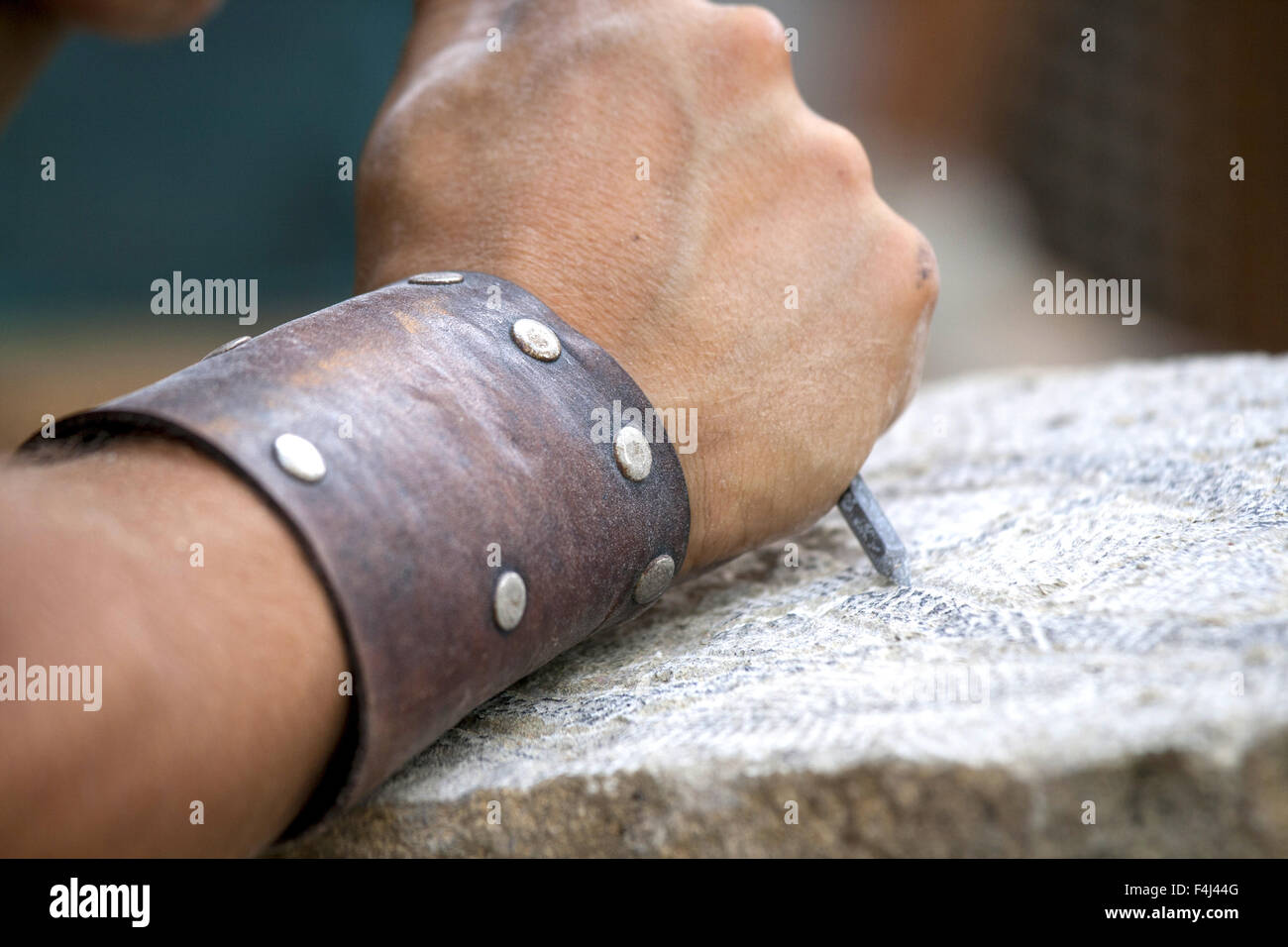 Stone carving - reconstruction of medieval stone work Stock Photo - Alamy