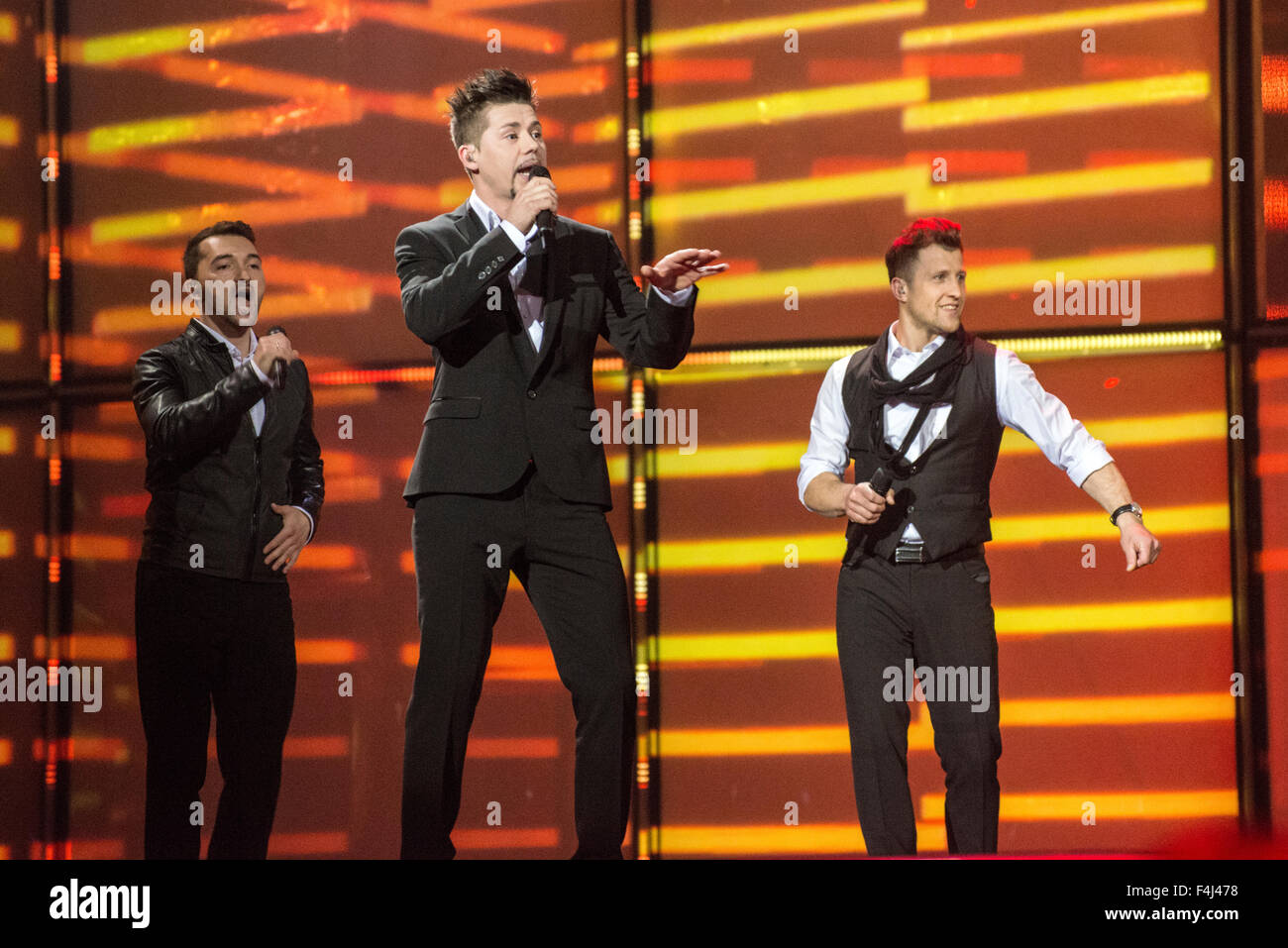 Copenhagen, Denmark, Wednesday, 7th May. Teo performs his song ...