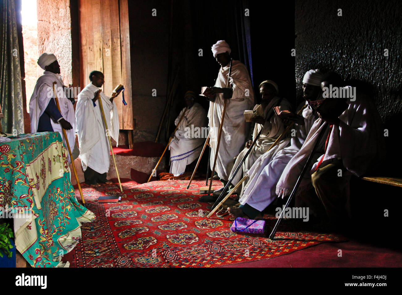 Priests singing during Easter Orthodox Christian religious celebrations ...