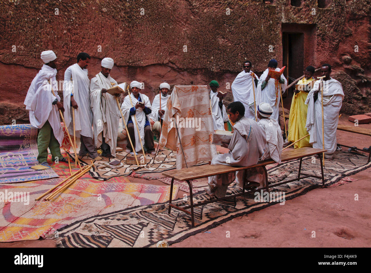 Priests singing during Easter Orthodox Christian religious celebrations ...