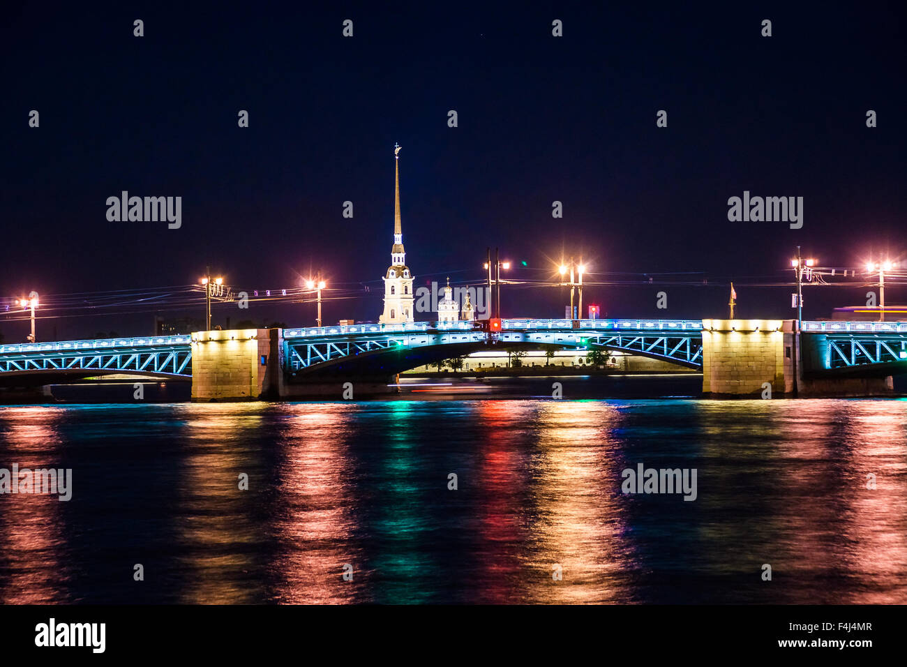 Beautiful night view of Saint-Petersburg, Russia Stock Photo - Alamy