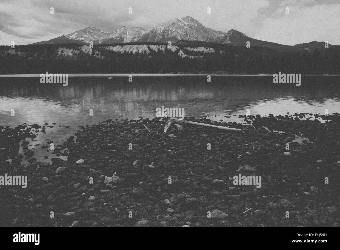 Black and white landscape of Jasper, Canada Stock Photo - Alamy