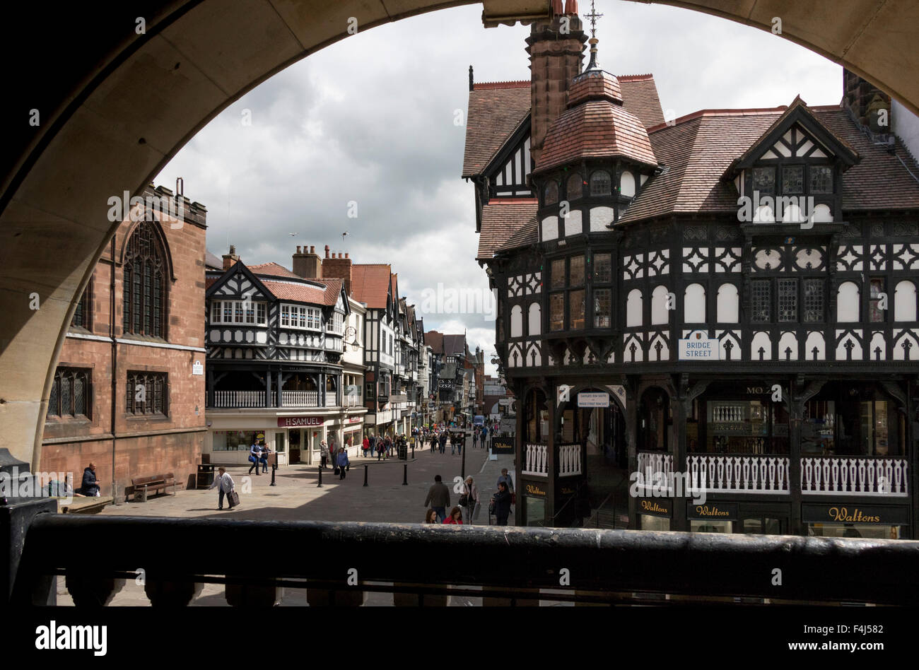 The Rows, Eastgate Street from The Cross, Chester, Cheshire, England ...