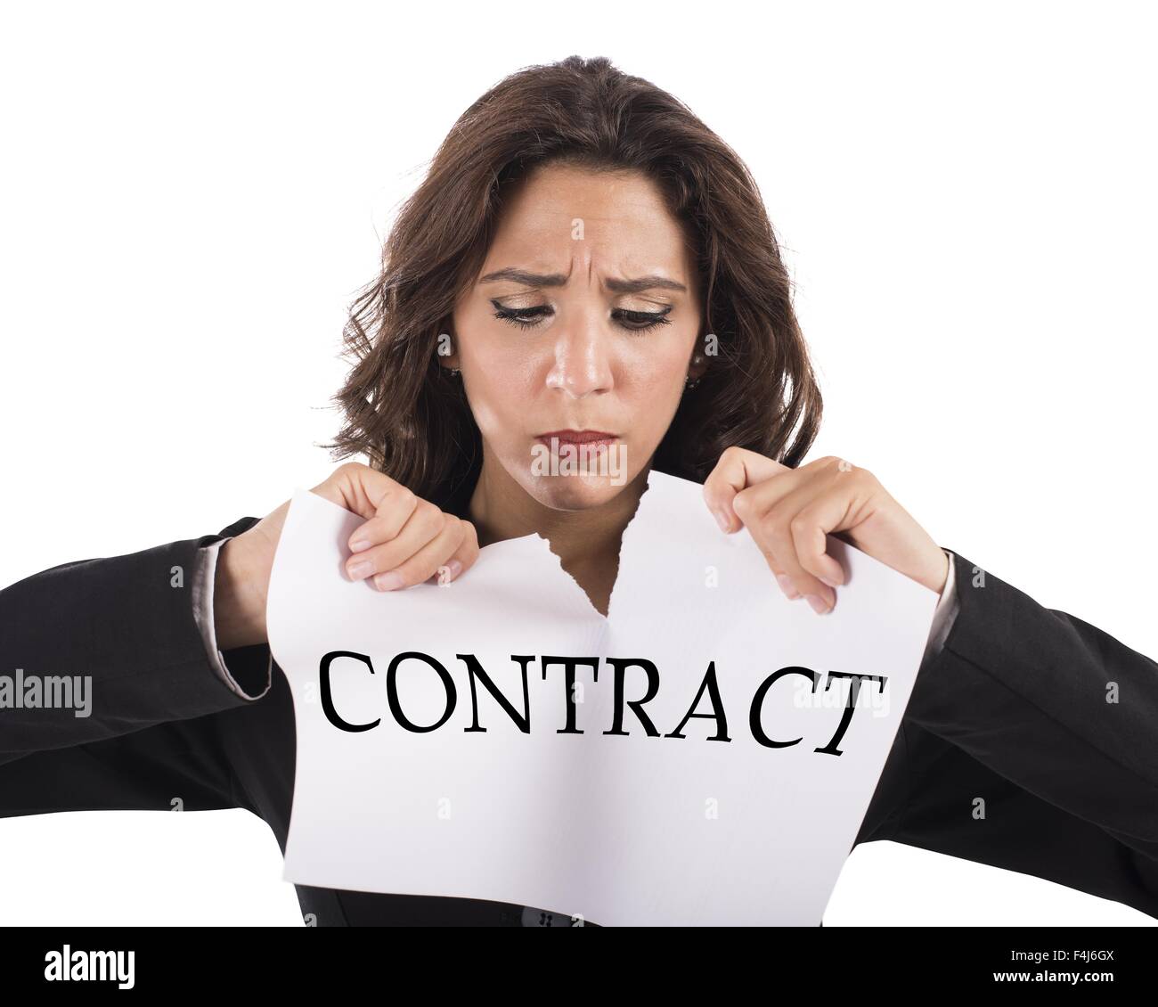 Woman tearing contract hi-res stock photography and images - Alamy