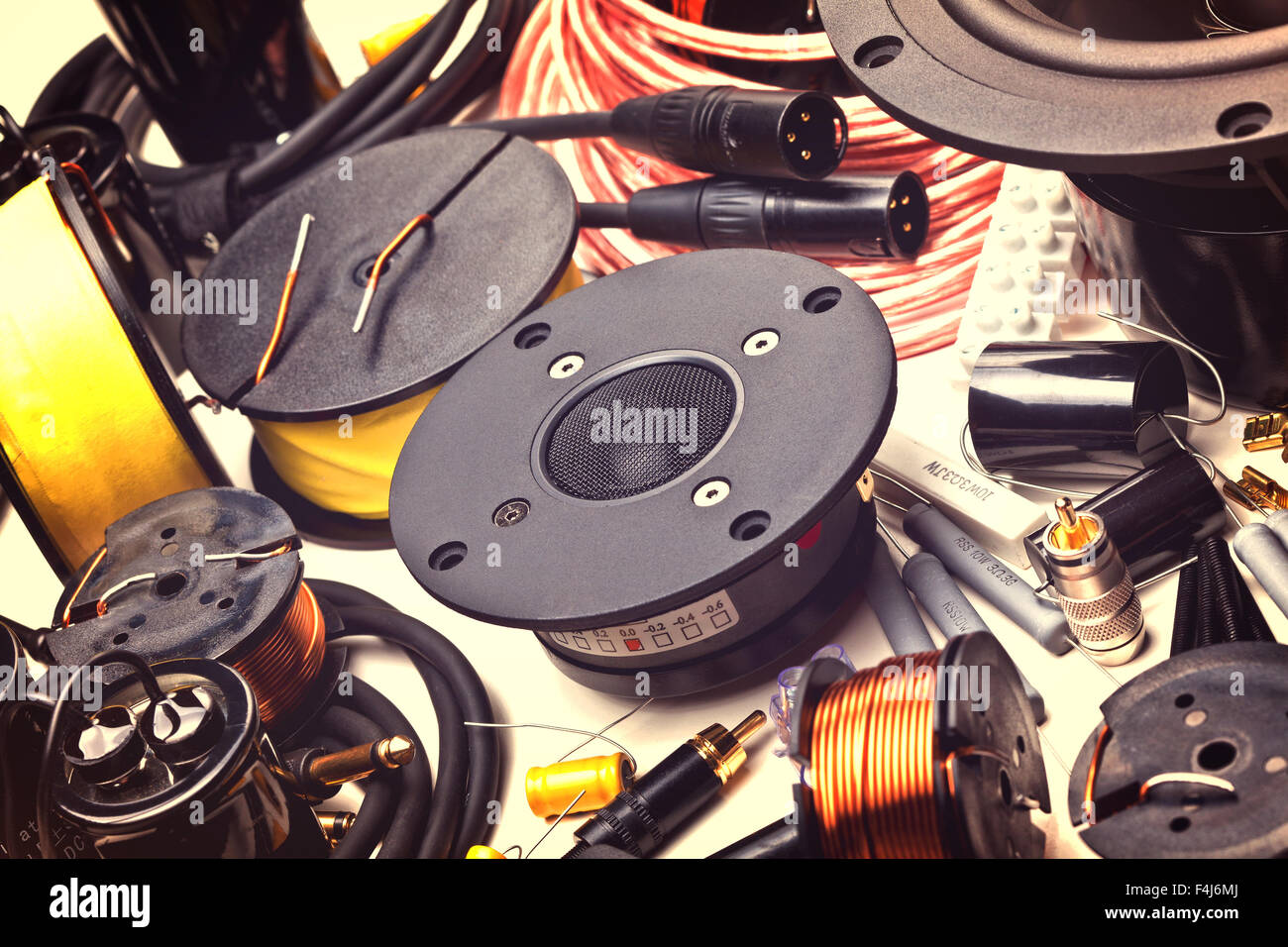 closeup of electric speakers parts Stock Photo - Alamy