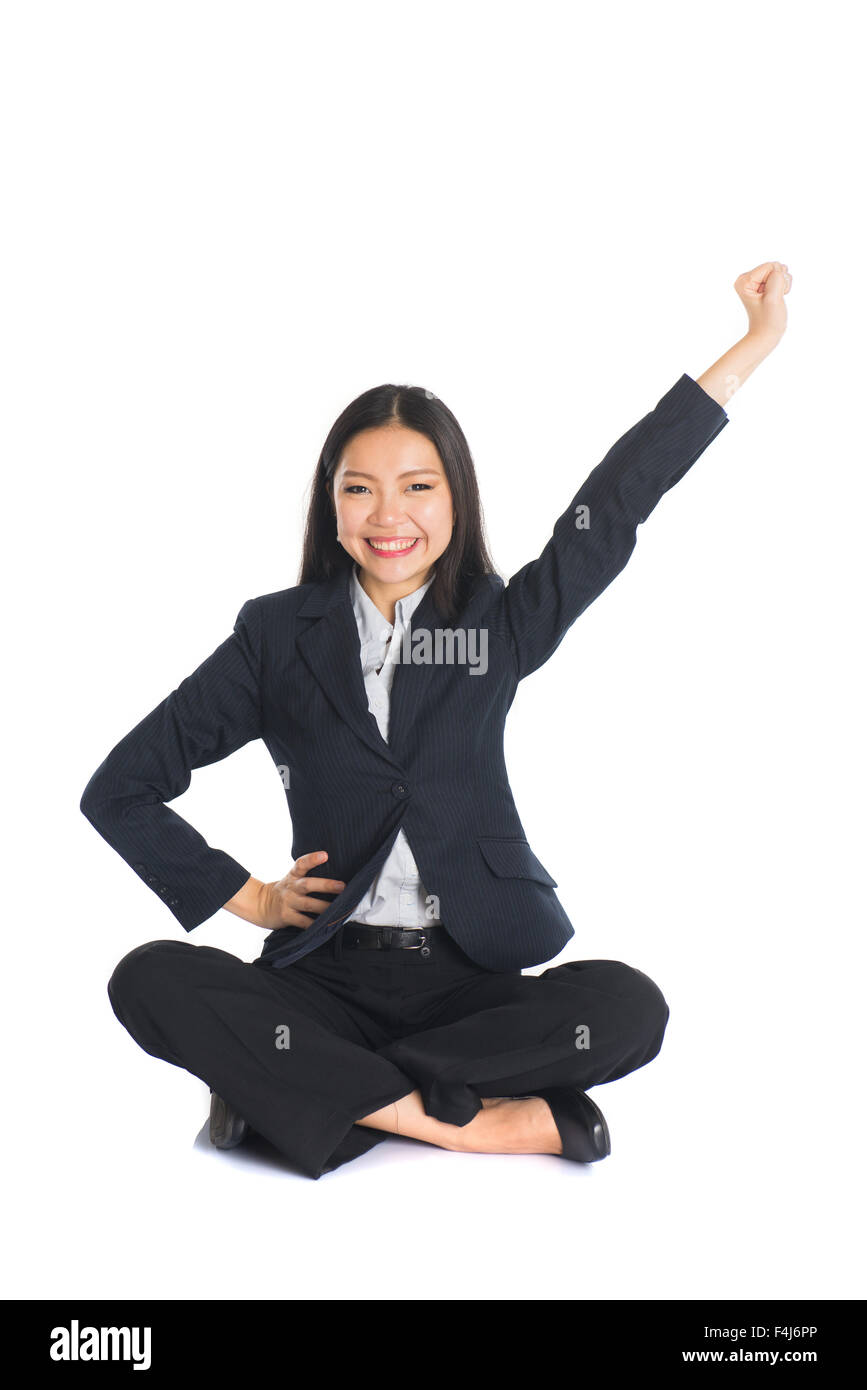 asian business woman hand raised Stock Photo - Alamy