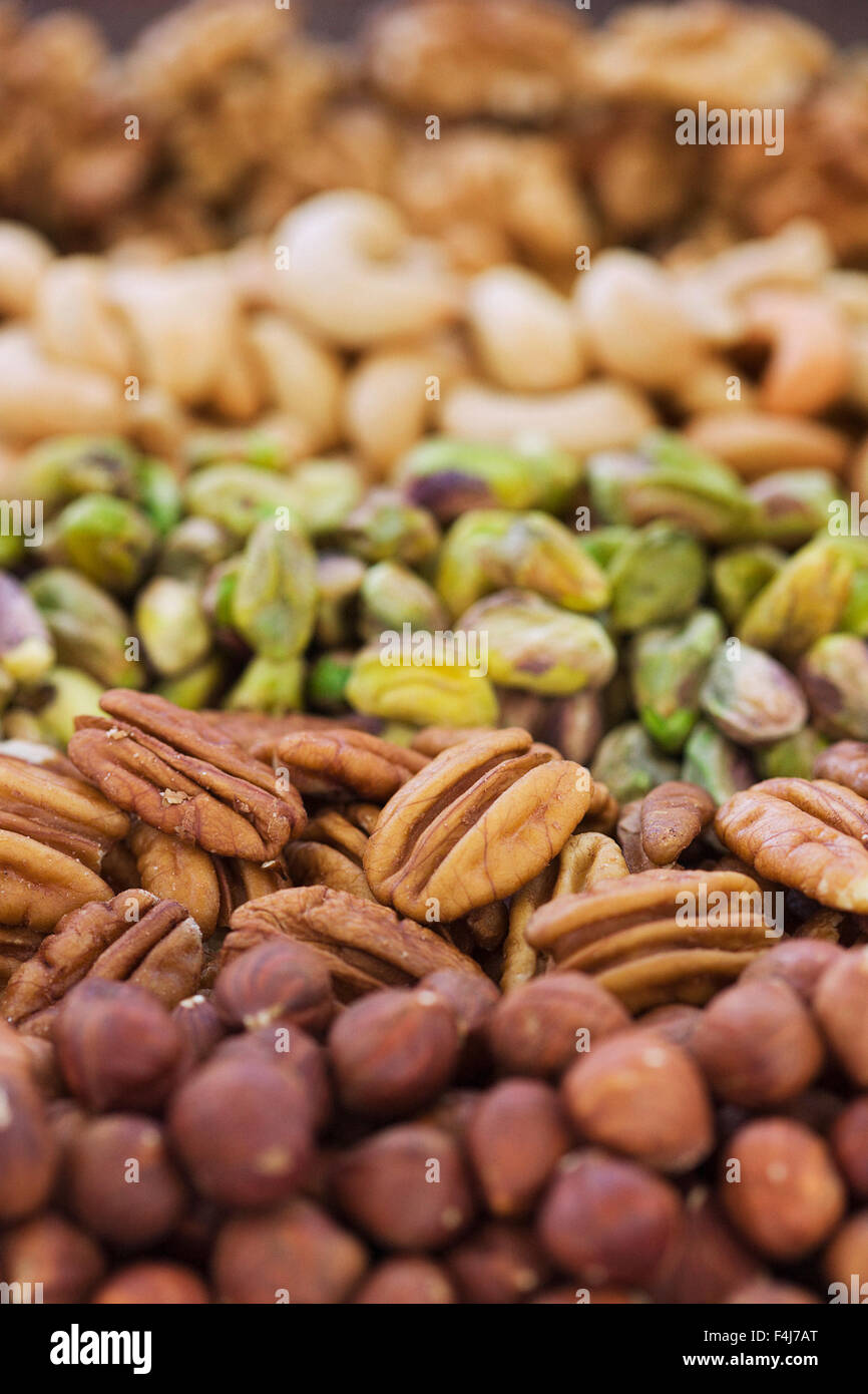 Rows of various nuts, Sweden Stock Photo - Alamy