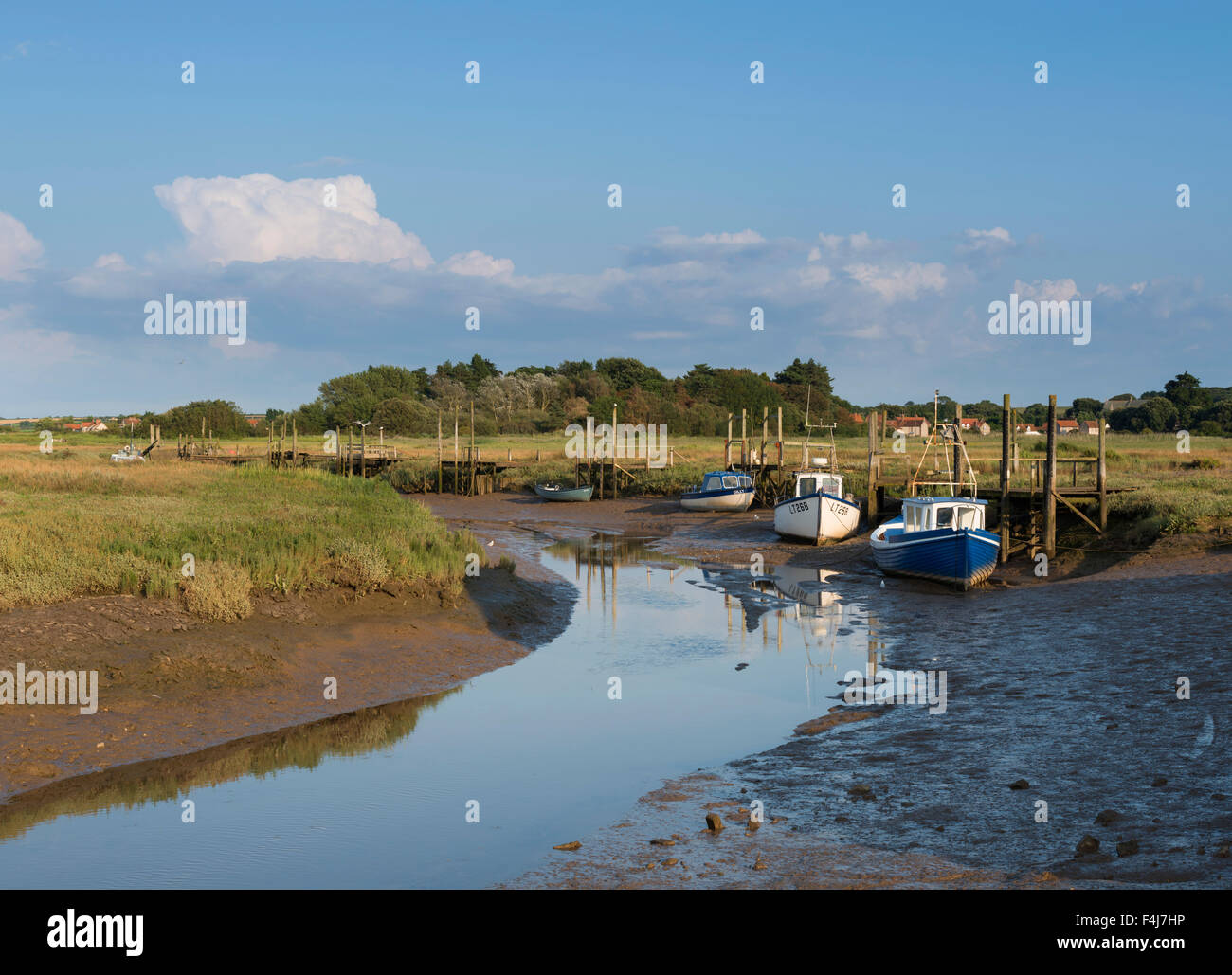 A view of the mooring at Thornham, Norfolk, England, United Kingdom ...