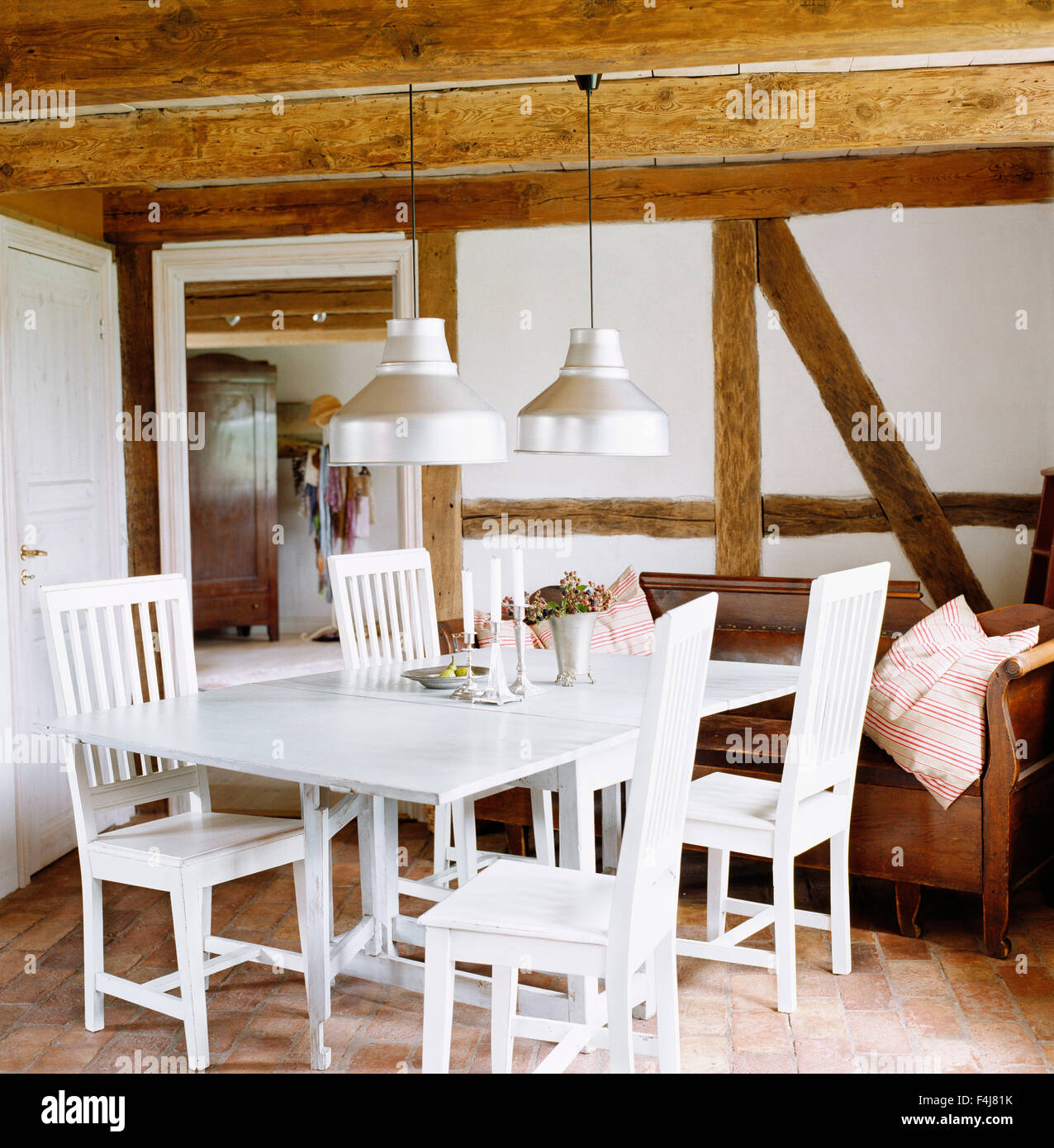 A dining table in a cottage Stock Photo - Alamy