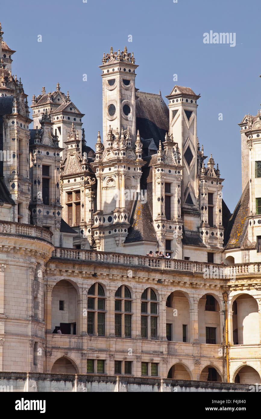 The beautiful masonry of the Chateau de Chambord, UNESCO World Heritage ...