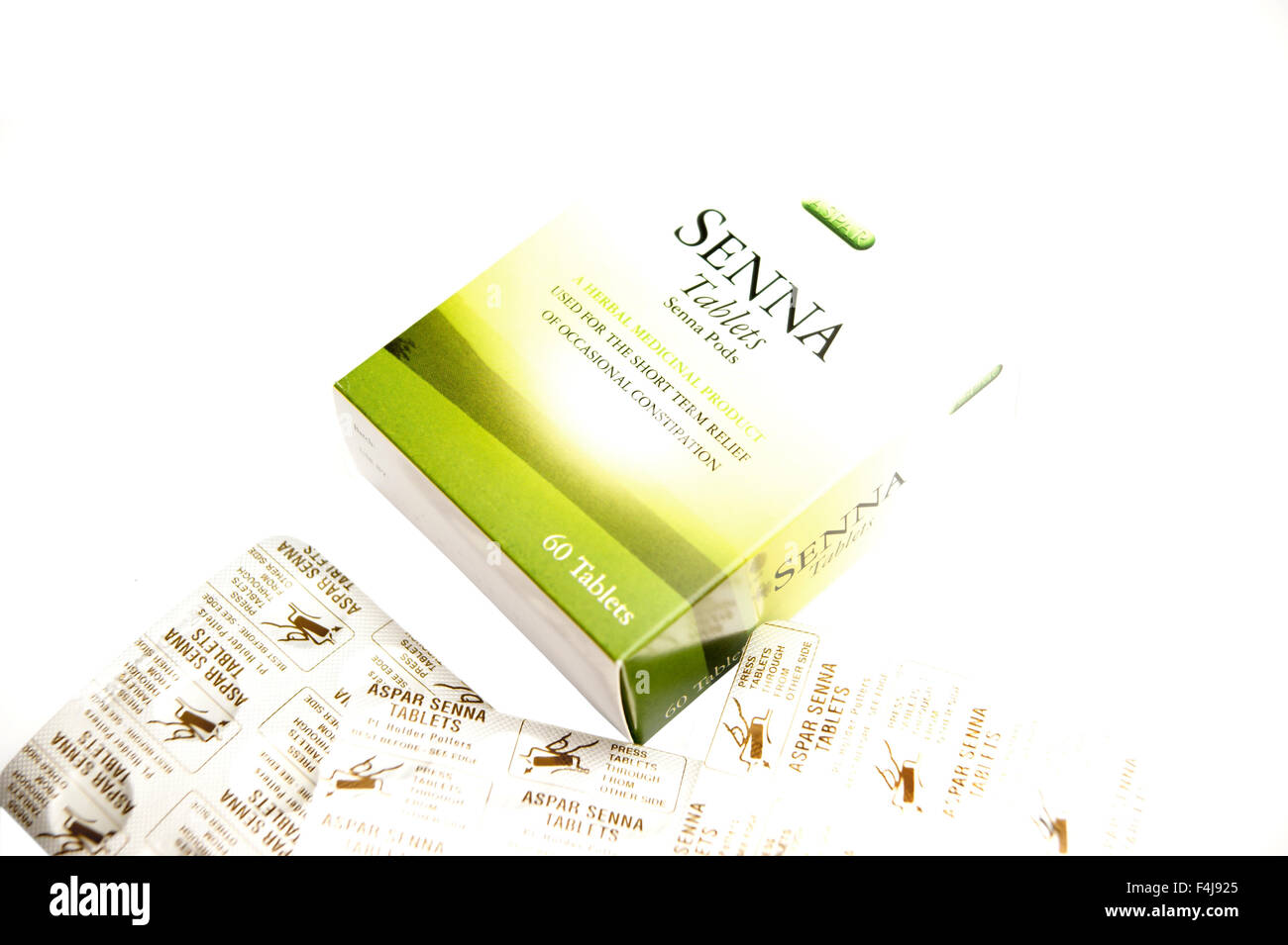 Box of senna tablets (senna pods) a herbal medicinal product for the ...