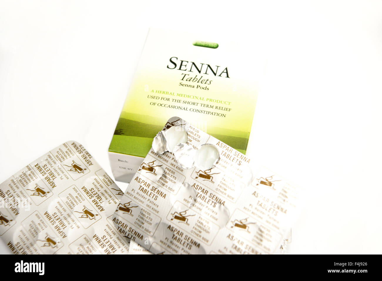 Box of senna tablets (senna pods) a herbal medicinal product for the ...
