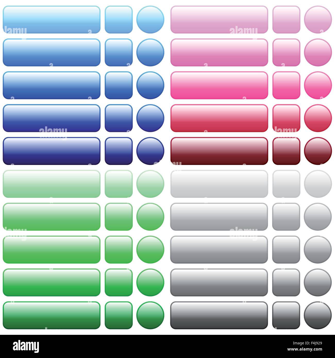 Blank web buttons in 20 colors. Arranged layer structure and global colors used Stock Vector ...