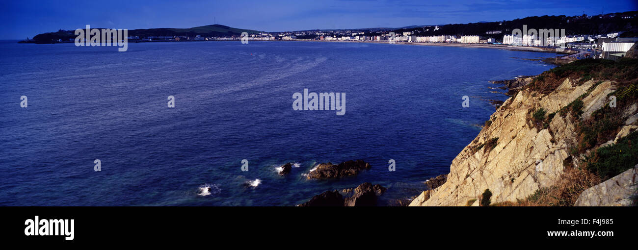A panoramic view of Douglas in the Isle of Man looking from Onchan Head ...