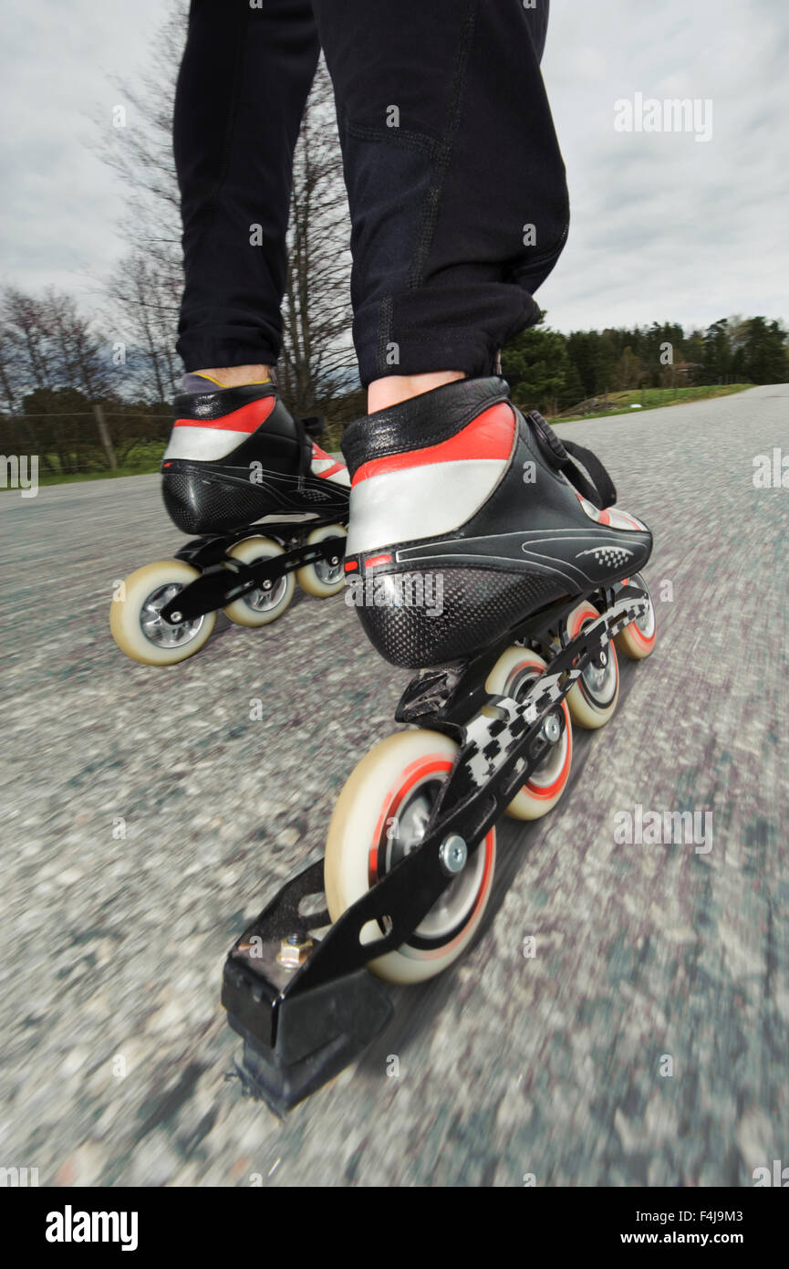 One person in-line skating, Sweden Stock Photo - Alamy