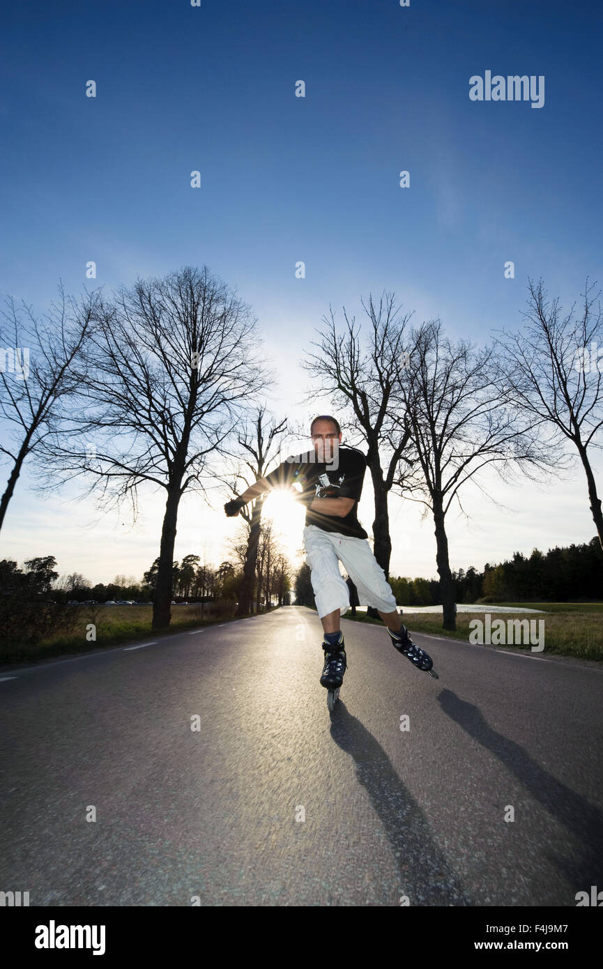 A man in-line skating, Sweden Stock Photo - Alamy