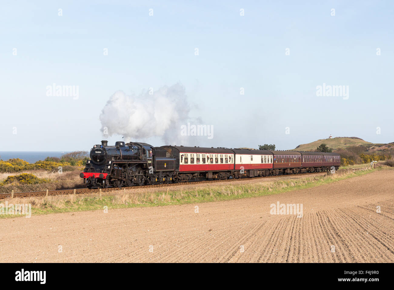 A Steam train on the North Norfolk Railway near Sheringham Stock Photo ...