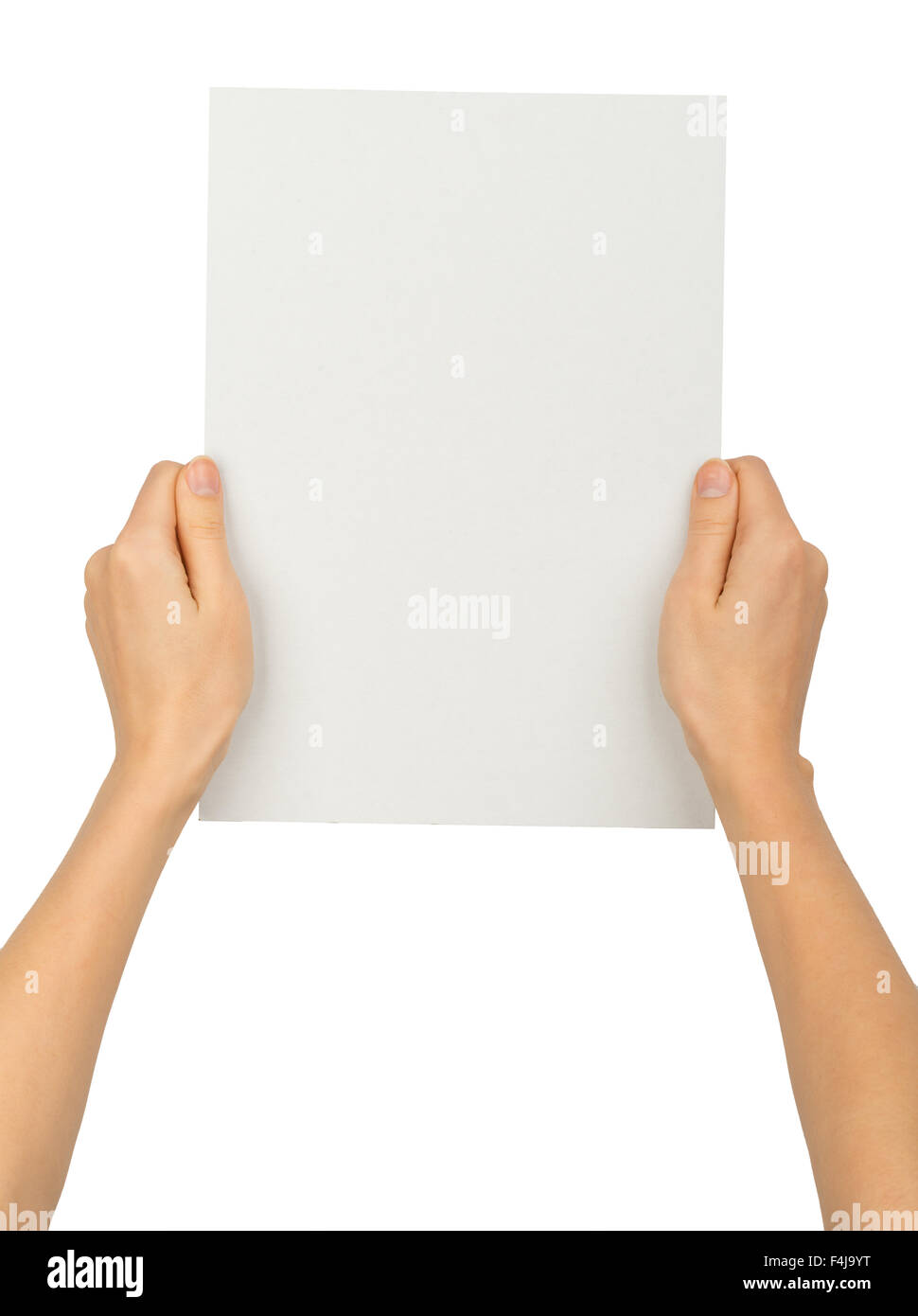 Humans hands holding blank paper Stock Photo - Alamy