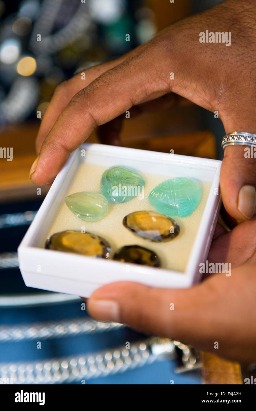 Gems in a box, India Stock Photo - Alamy