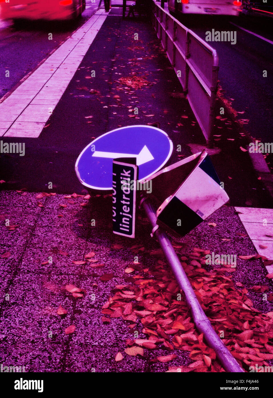 Run down sign at a busstop Stock Photo - Alamy