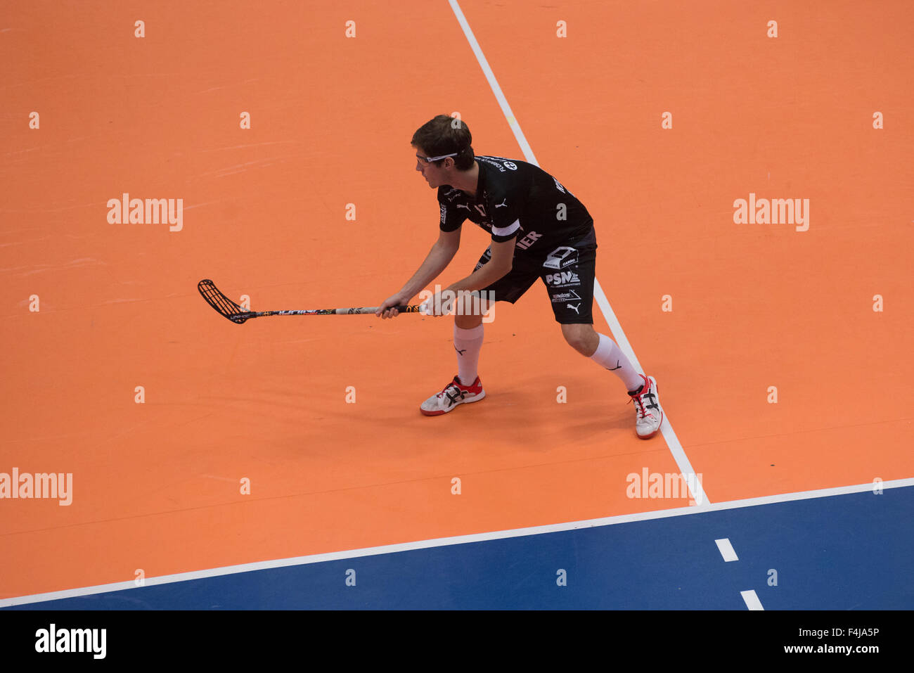 Floorball men match in the hall Stock Photo - Alamy