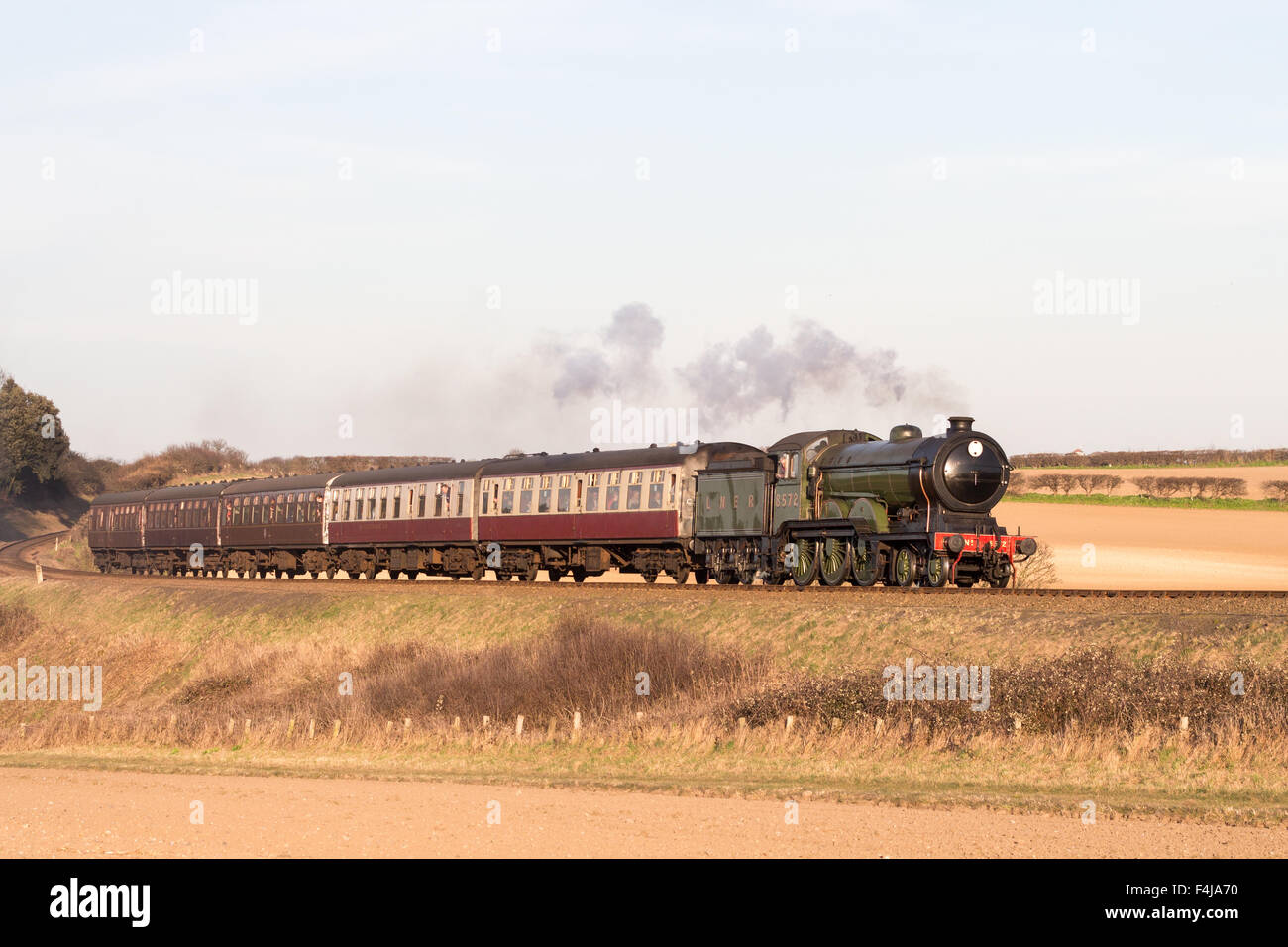 A Steam train on the North Norfolk Railway near Sheringham Stock Photo ...
