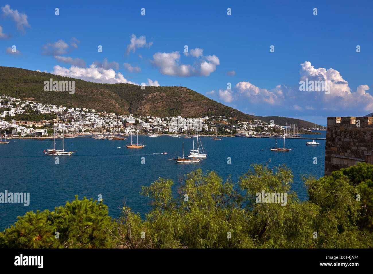 Bodrum East Bay and anchorage at Bodrum town, Mugla Province, Turkey ...