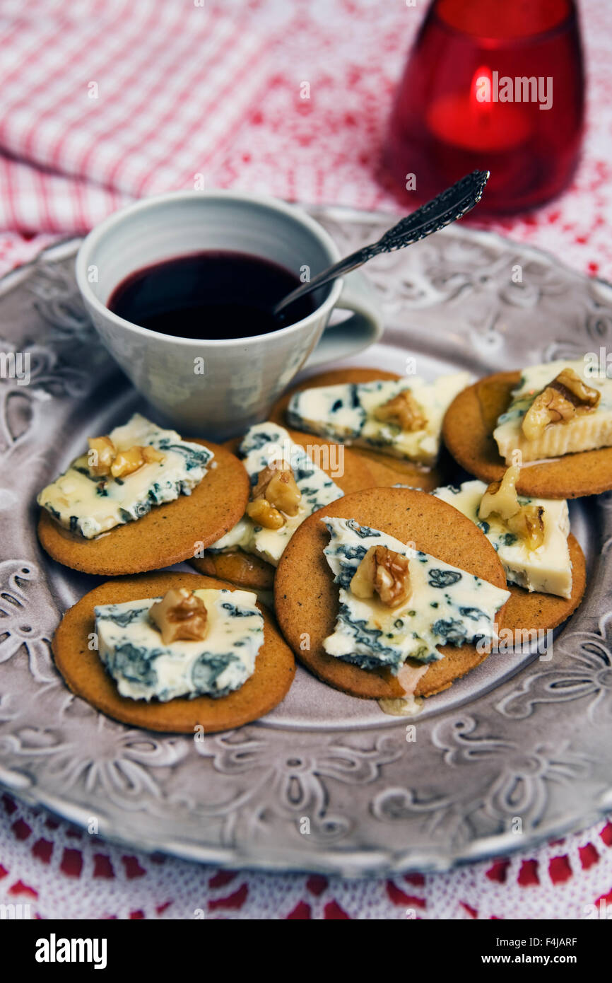 Gingerbread with blue cheese, Sweden Stock Photo - Alamy