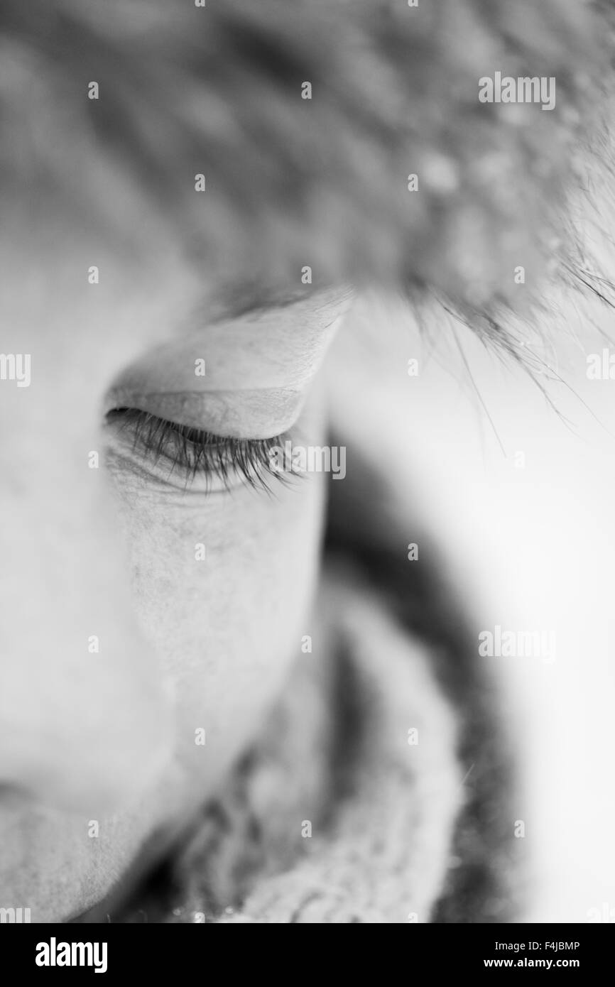 Macro close up portrait Black and White Stock Photos & Images - Alamy